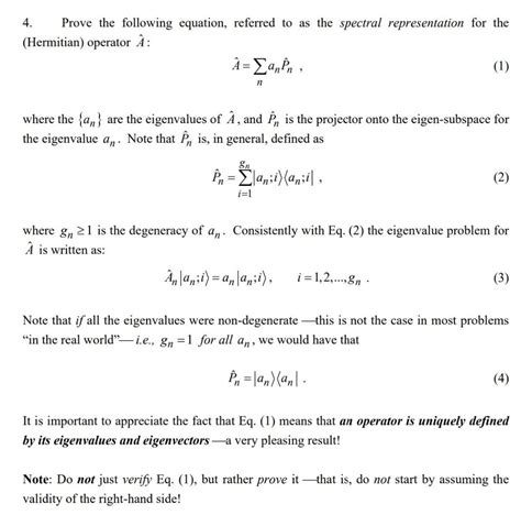 Solved 4 Prove The Following Equation Referred To As The