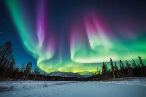 Nature Phenomenon Aurora Borealis Or Northern Lights Premium Ai