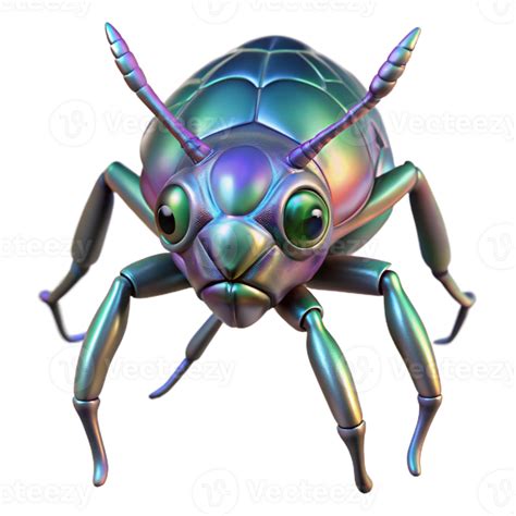Dramatic Minimalist Alien Insect Iridescent Carapace Multiple Legs