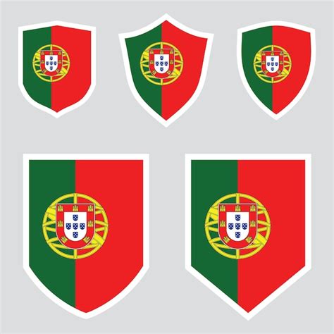 Portugal Configura O Quadro Do Escudo Vetor Premium
