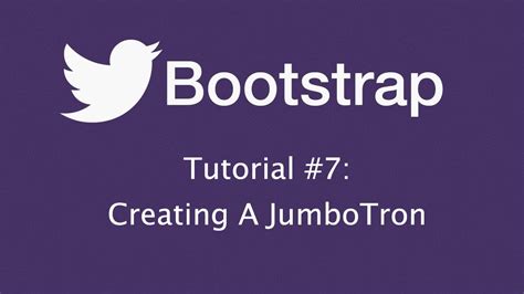 Bootstrap Tutorial 7 Creating A Jumbotron Youtube