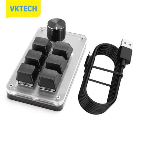 Vktech Macro Custom Gaming Keyboard Knob Key Knob Programmable Hotswap One Handed