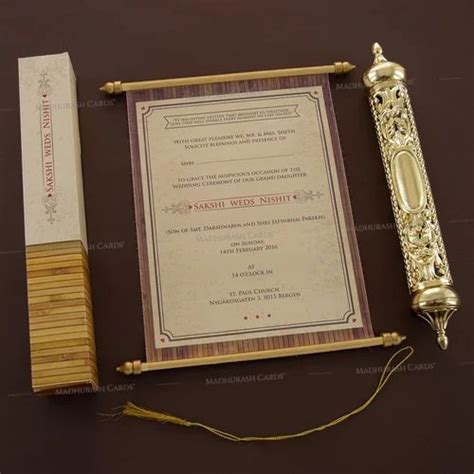 Wedding Royal Scroll Invitations Sc 6036 Shape Tube At ₹ 290 Piece In