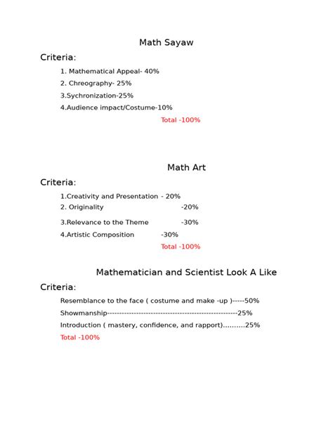 Math Expo Criteria Pdf
