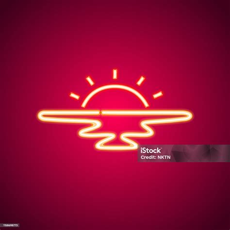 일몰 네온 사인입니다 네온 사인 밝은 간판 빛 배너 벡터 아이콘 마이애미에 대한 스톡 벡터 아트 및 기타 이미지 마이애미 바다 간판 Istock