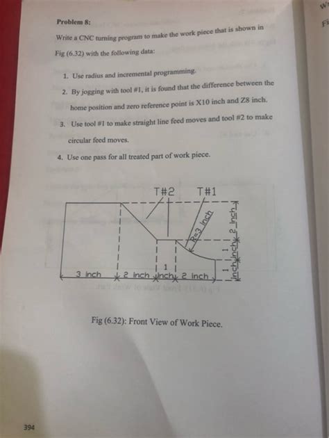 Solved Problem F Write A CNC Turning Program To Make The Chegg