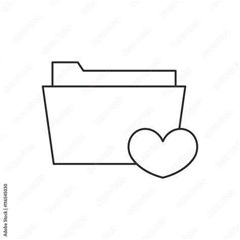 Outline Document Folder Icon Isolated On White Background Stock Vector Adobe Stock
