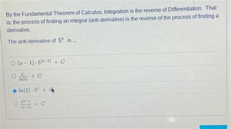 Solved By The Fundamental Theorem Of Calculus Integration Chegg