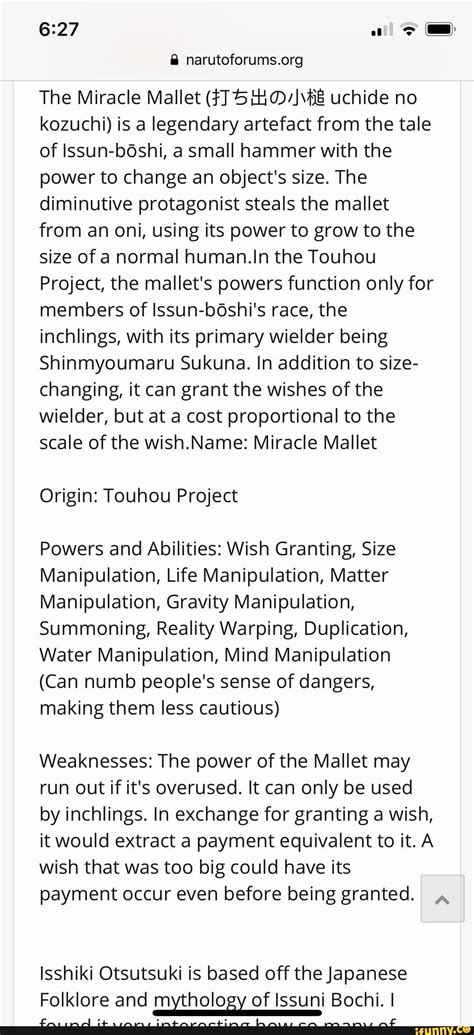 The Miracle Mallet Uchide No Kozuchi Is A Legendary Artefact From The