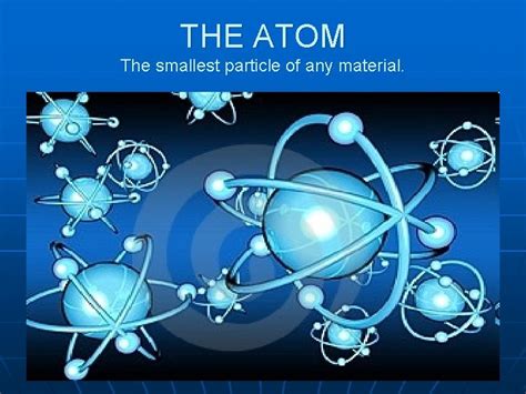 The Atom The Smallest Particle Of Any Material The Atom The Smallest Particle Of Any Material