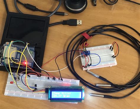 Arduino Uno Mit Ds18b20 Temperatursensor Und 1602 Lcd Display Rc