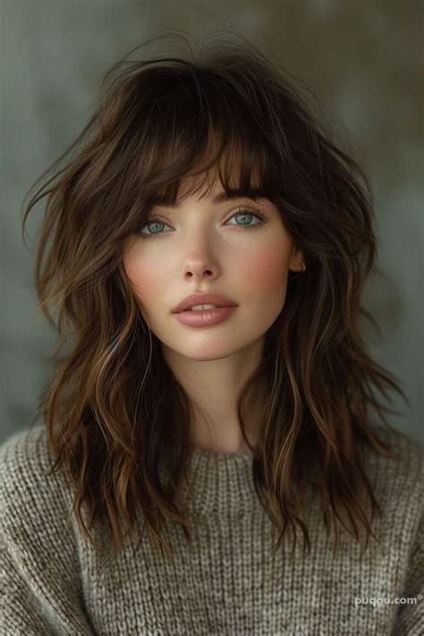 Shaggy Lob With Bangs For Round Faces Puqqu In 2024 Long Hair With
