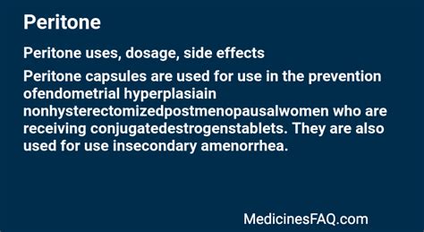 Peritone Uses Dosage Side Effects Food Interaction And Faq