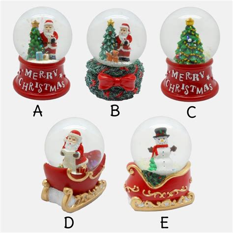 45cm Santa Tree Snowman Sleigh Assorted Snow Globe Christmas Decoration