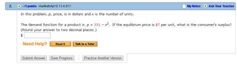 Solved In This Problem P Price Is In Dollars And X Is Chegg Com