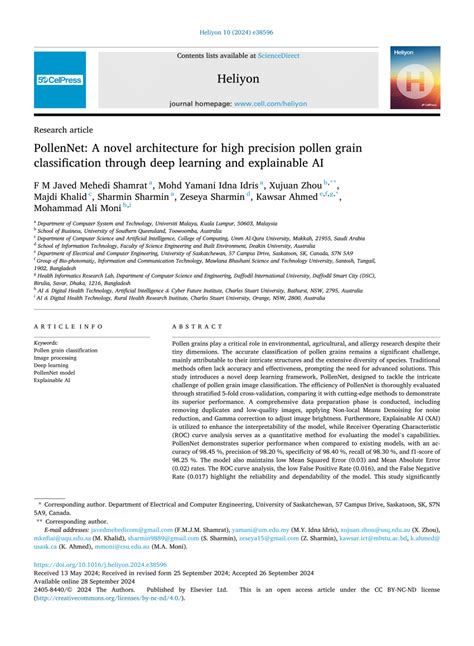 Pdf Pollennet A Novel Architecture For High Precision Pollen Grain Classification Through