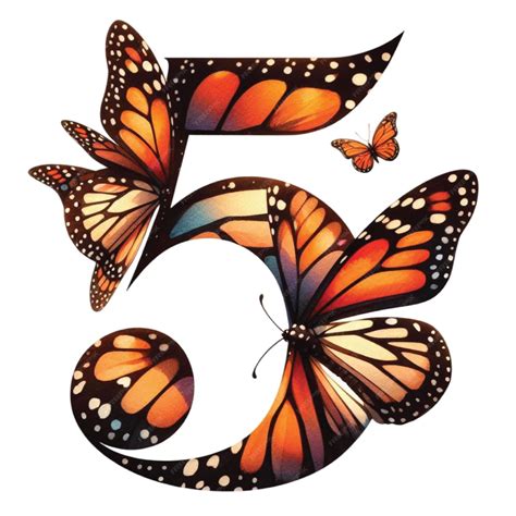 Watercolor Butterfly Number Clipart Premium Ai Generated Vector