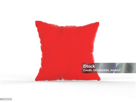 레드 넥 베개 커버 고립 된 흰색 배경에 쿠션 커버 모형 템플릿 3d 일러스트 베개에 대한 스톡 사진 및 기타 이미지 베개