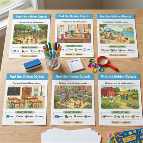 Find The Hidden Objects Worksheets Observation And Visual Search