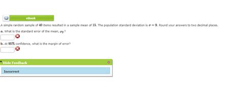 solved 自 ebook a simple random sample of 40 items resulted