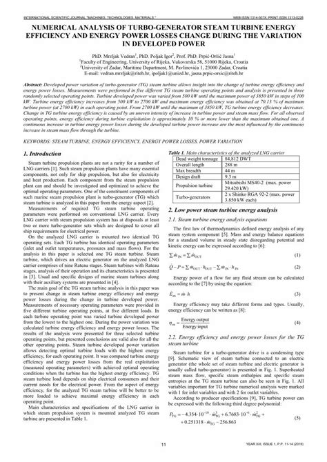 PDF NUMERICAL ANALYSIS OF TURBO GENERATOR STEAM TURBINE ENERGY DOKUMEN TIPS