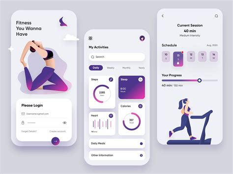 Fitness Mobile Application Uxui Design App Cellulari Sport