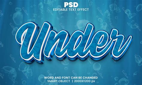 Under Text Effect Photoshop PREMIUM PSD File
