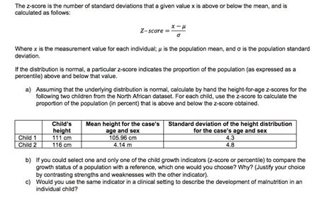 Solved The Z Score Is The Number Of Standard Deviations That A Given