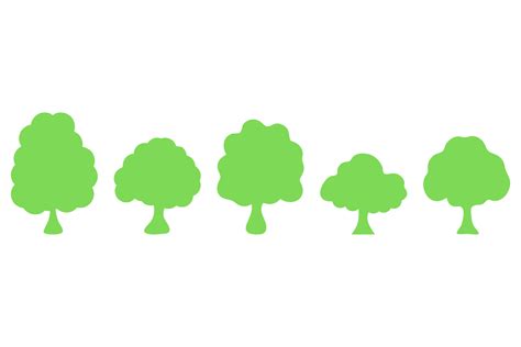 Tree Icon Set Plant Design Vector Art At Vecteezy
