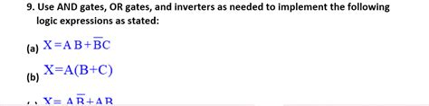 Solved Use AND Gates OR Gates And Inverters As Needed Chegg