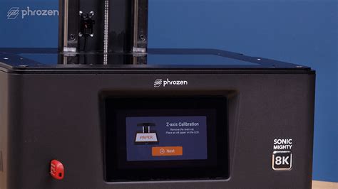 Sonic Mighty 8k Lcd 3d Printer On Screen Initial Setup Phrozen Technology Resin 3d Printing