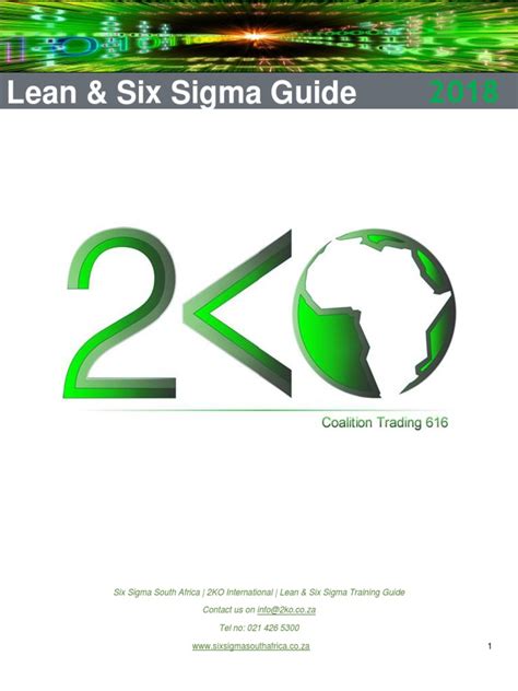 2018 Lean And Six Sigma Training Guide Pdf Design For Six Sigma