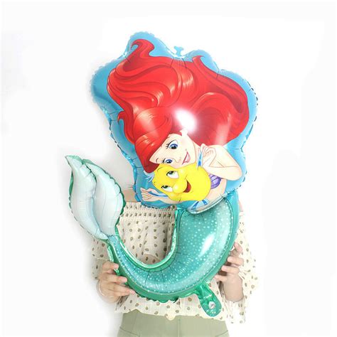 قیمت و خرید بادکنک فویلی لاکی بالونز مدل پری دریایی مو قرمز و ماهی کد 1198