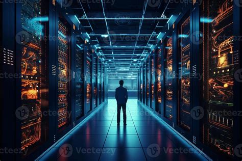AI Generated Organized Man Data Center Generate Ai 38199543 Stock Photo At Vecteezy