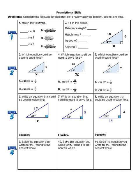 Complementary Trig Ratios Integrated Ii Scaffolded Lesson By Skewlines