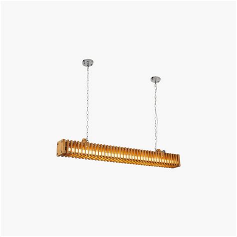 Austin Rectangular Led Pendant Light Wood And Metal 475