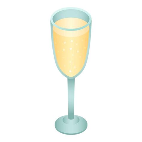 Premium Vector Full Champagne Glass Icon Isometric Of Full Champagne