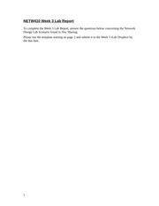 Netw Week Lab Report NETW Week Lab Report To Complete The Week Lab Report Answer