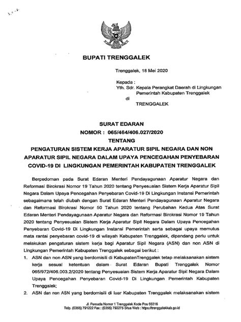 Surat Edaran Pengaturan Sistim Kerja 2 Pdf