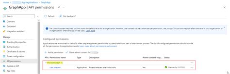 roles claim not present in token error when using graph api to connect