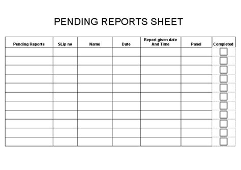 Pending Sheets Pdf