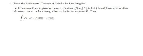 Solved Prove The Fundamental Theorem Of Calculus For Line Chegg