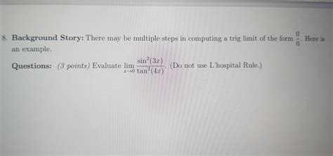 Solved 5 Background Story Use The Arc Derivative Rule On