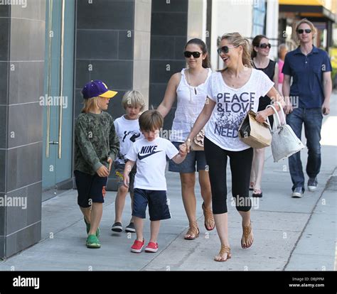 Sharon Stone Takes Her Three Adopted Sons Roan Joseph Bronstein Laird