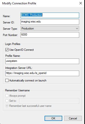 ECMS Creating Imaging Account Connection Profiles