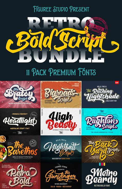 Retro Bold Script Bundle 2287213