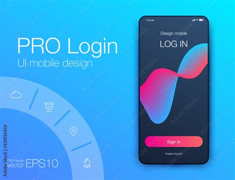 Clean Mobile Ui Design Concept Vector Eps Stock Vector Adobe Stock