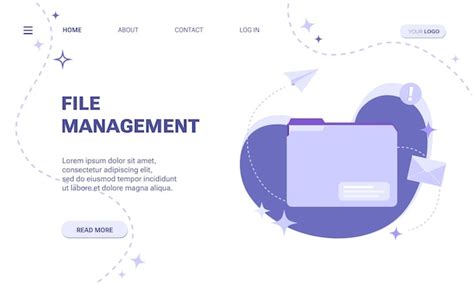Premium Vector File Management Service Concept Web Banner Or Landing Page Template With