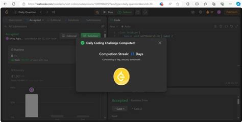 Completed Day 3 Of 100daysofcode Challenge With Leetcode Shrey