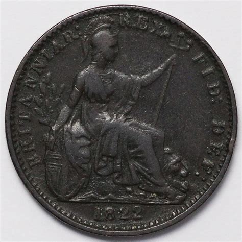great britain 1822 george iv first issue farthing georgius iiii